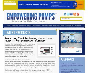 Armstrong Fluid Technology Introduces ADEPT – Pump Selection Software